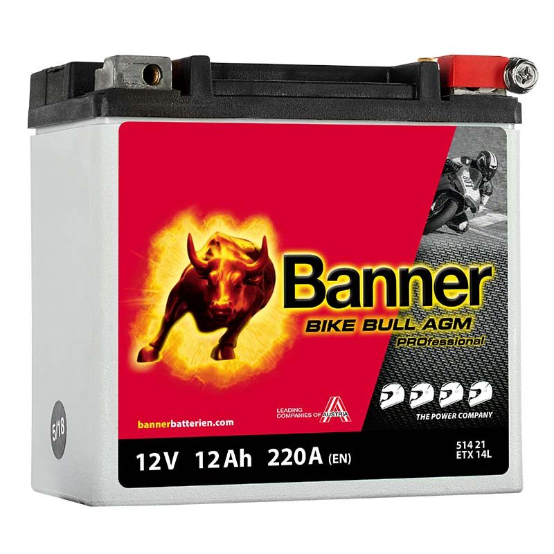 Motorcycle battery BIKE BULL AGM PRO ETX14L